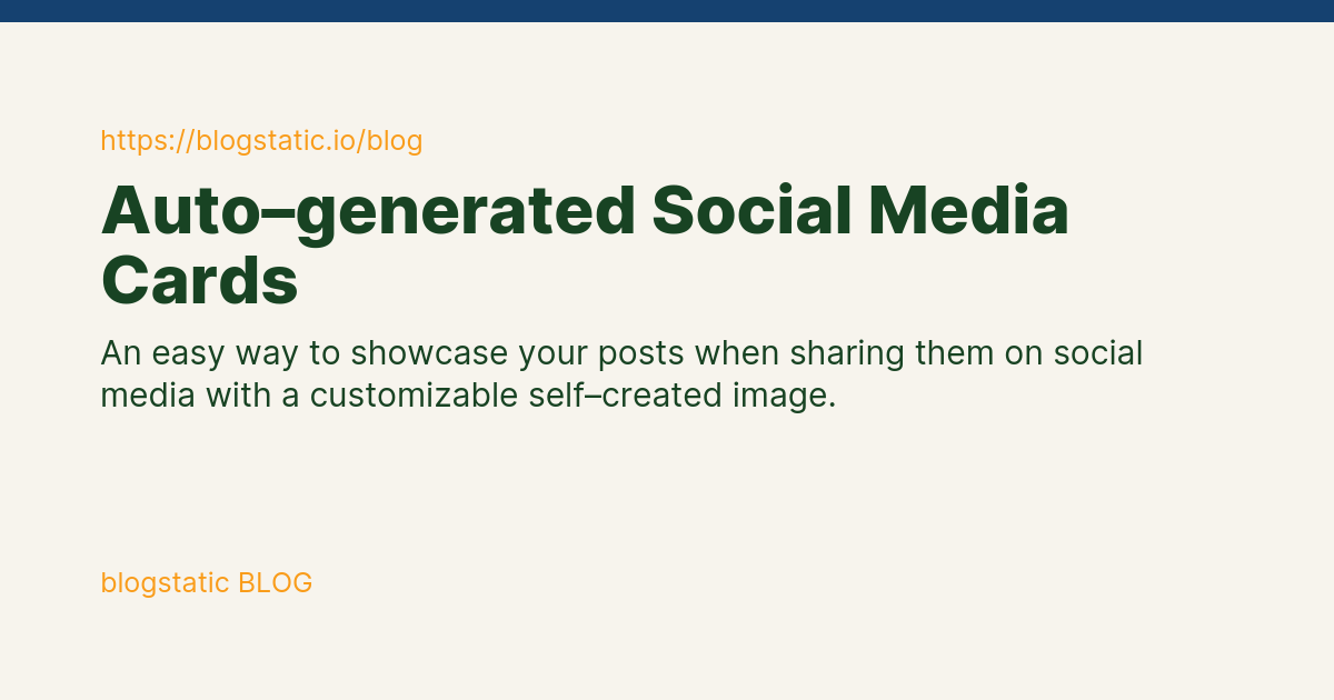 Auto–generated Social Media Cards